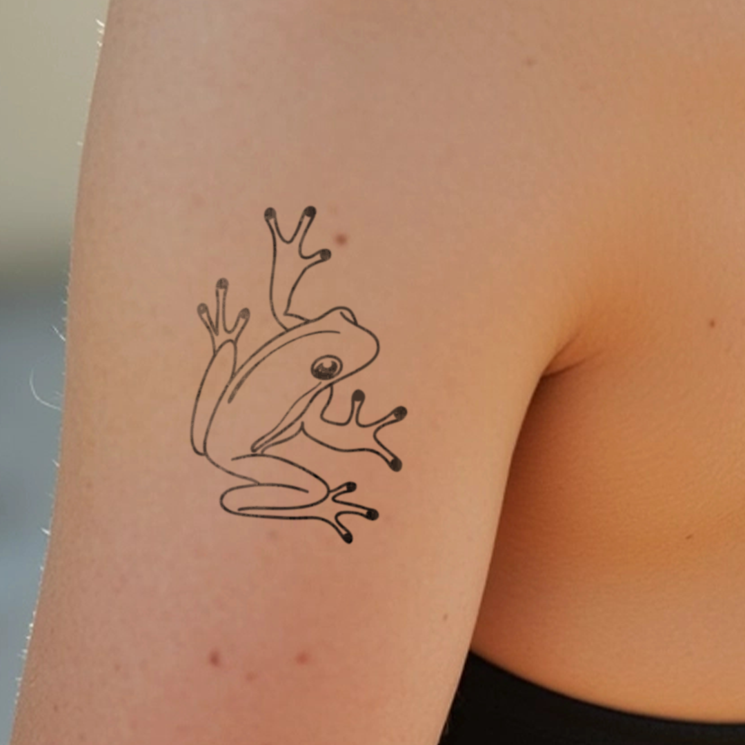 Großer Frosch | 2 Wochen Temporäres Tattoo | Inkster